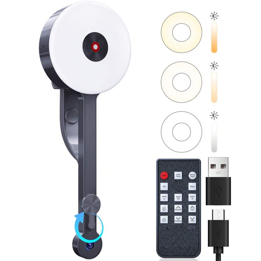 4K Webcam With Light, Webcam For PC, Sensorless Focus, Ultra HD 4k ...
