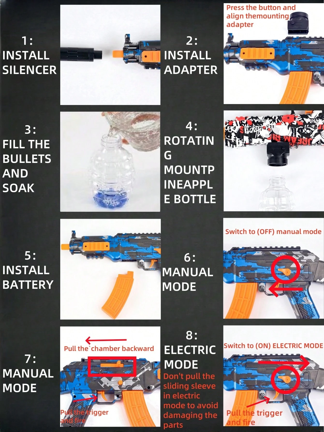 The QBZ-191 Styled Electric Toy Pistol Has A Cool Appearance. With Personalized Graffiti, It ...