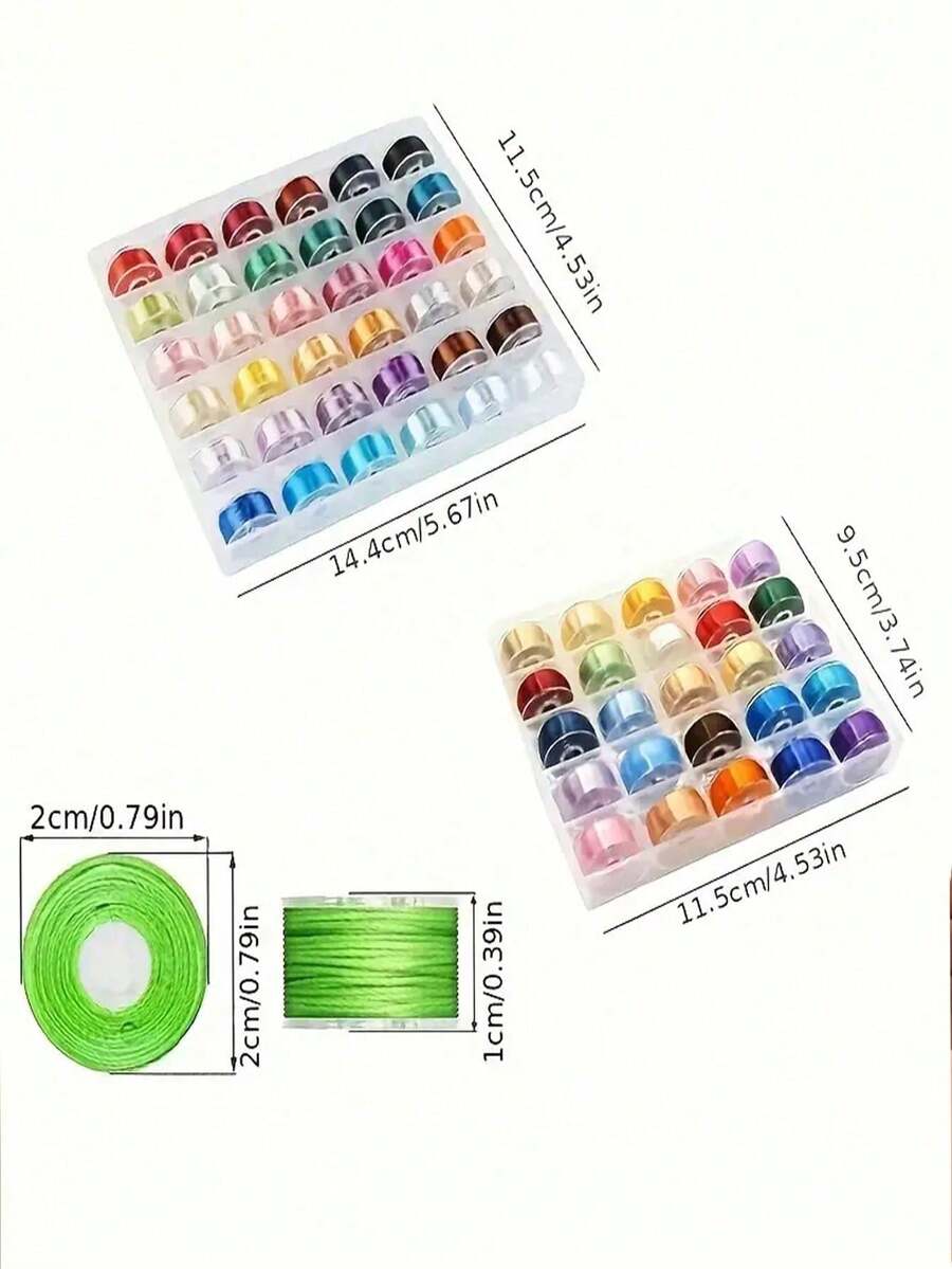 36pcs Sewing Machine Bobbin, Portable Mini Hand Sewing Thread, Pre ...