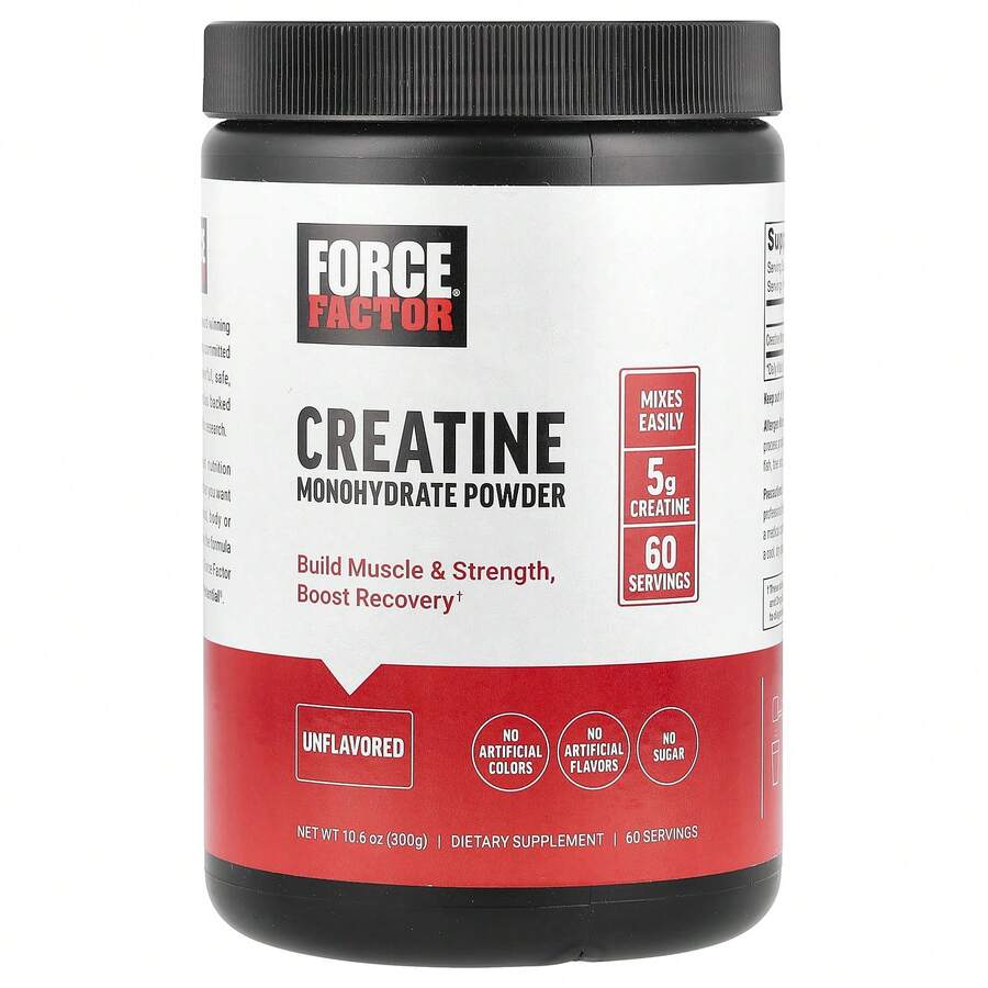 Force Factor Force Factor Creatine Monohydrate Powder, Unflavored, 10.6 ...