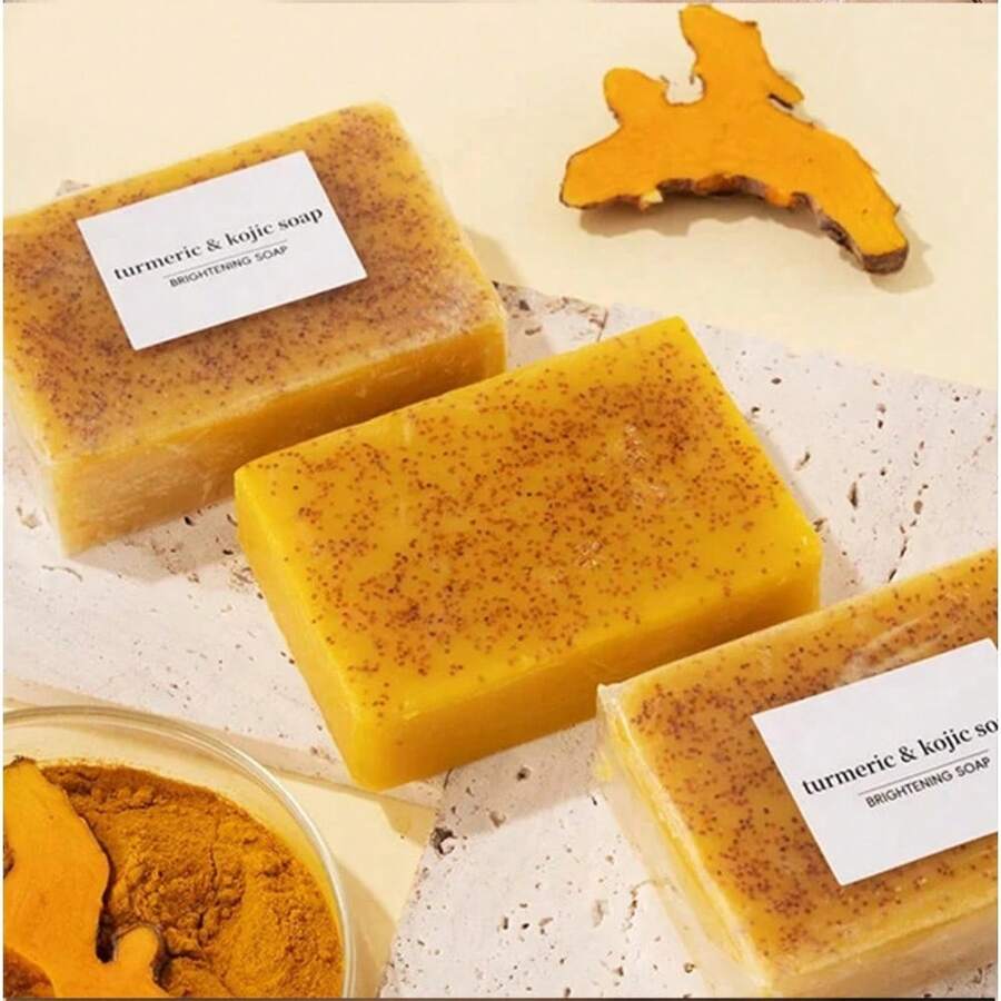 3PCS Lemon Turmeric Kojic Soap Fragrance Lemon Turmeric Soap, Honey ...