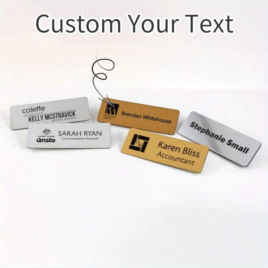 Custom Professional Name Badges With Pin Or Magnet Backing - Universal ...