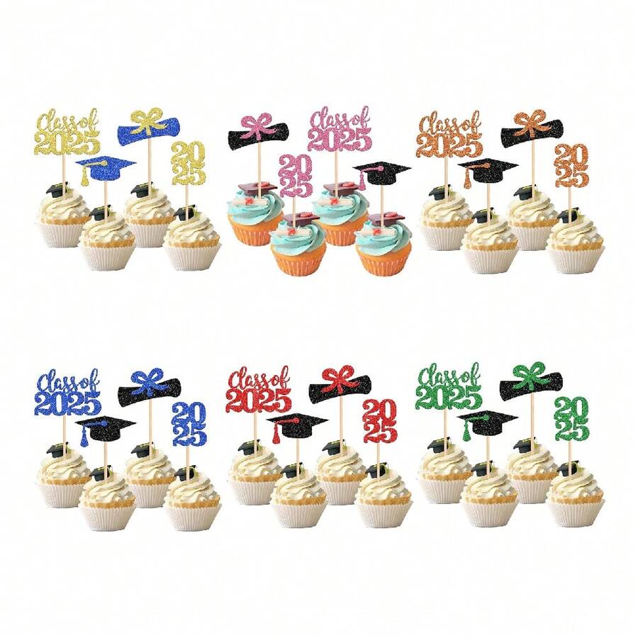 24 pièces Décorations de petits gâteaux avec thème de remise des ...