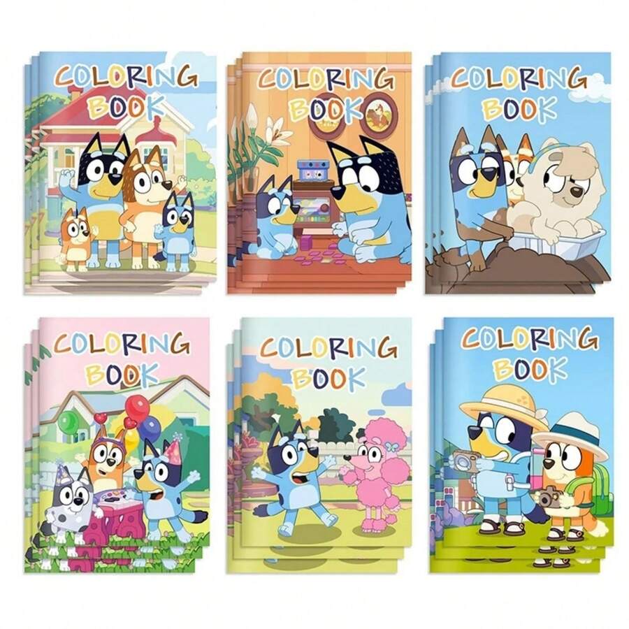 Bluey Animated Bluey Bluey Color Diy Coloring Book Party Cartoon Color ...