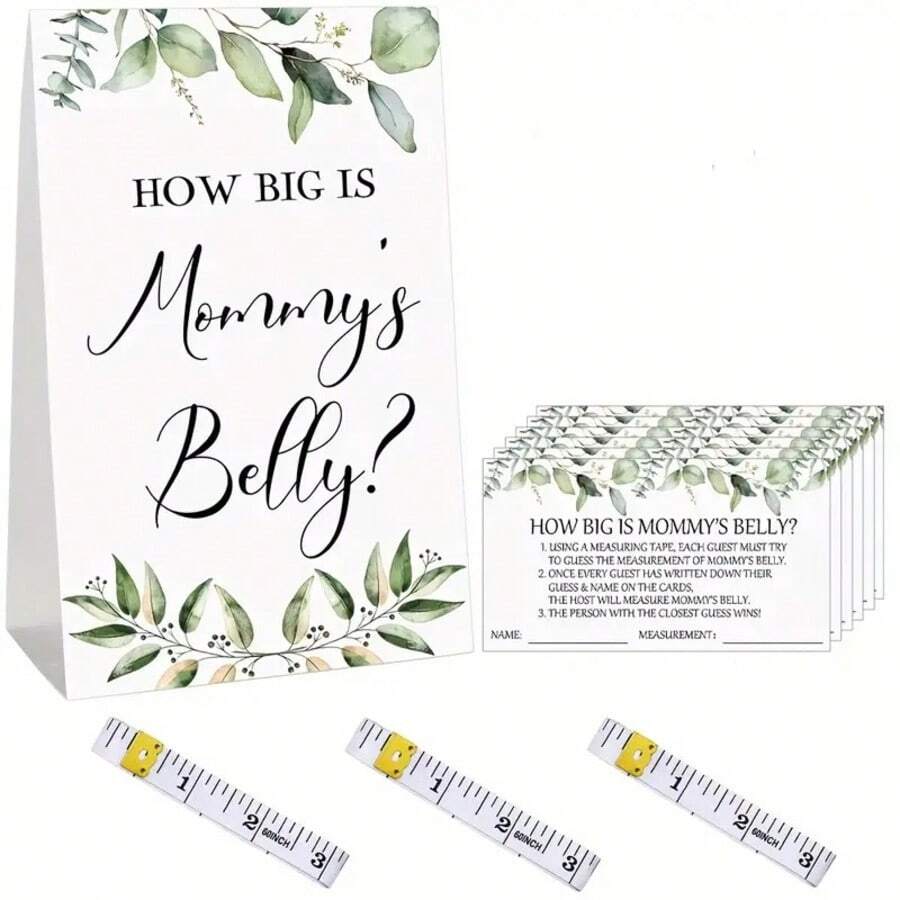 How Big Is Mommy's Belly Sign, The Babyshower Game, Babyshower ...