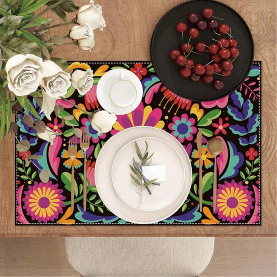 Sets de table en lin mexicains pour carnaval, chemins de table pour le ...