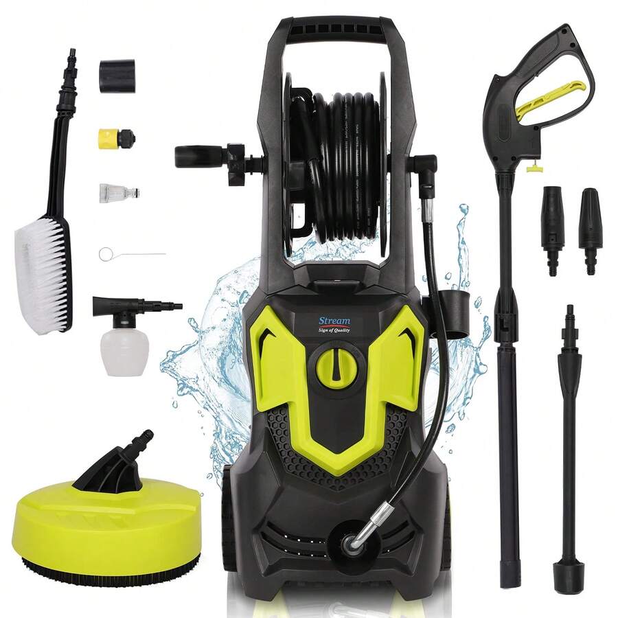 Stream Electric Pressure Washer, 1650W 135 Bar 420L/H Jet Washer Power ...