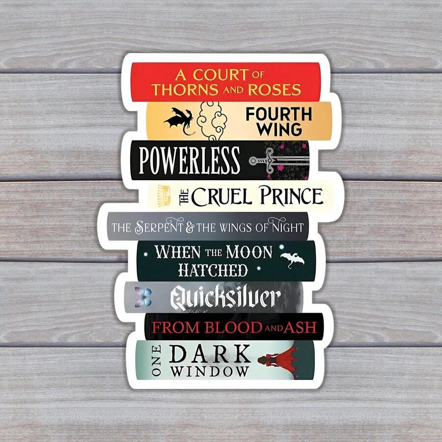 1PC Romantasy Book Stack Decals - Decals For Spellbook Journals, Velvet ...