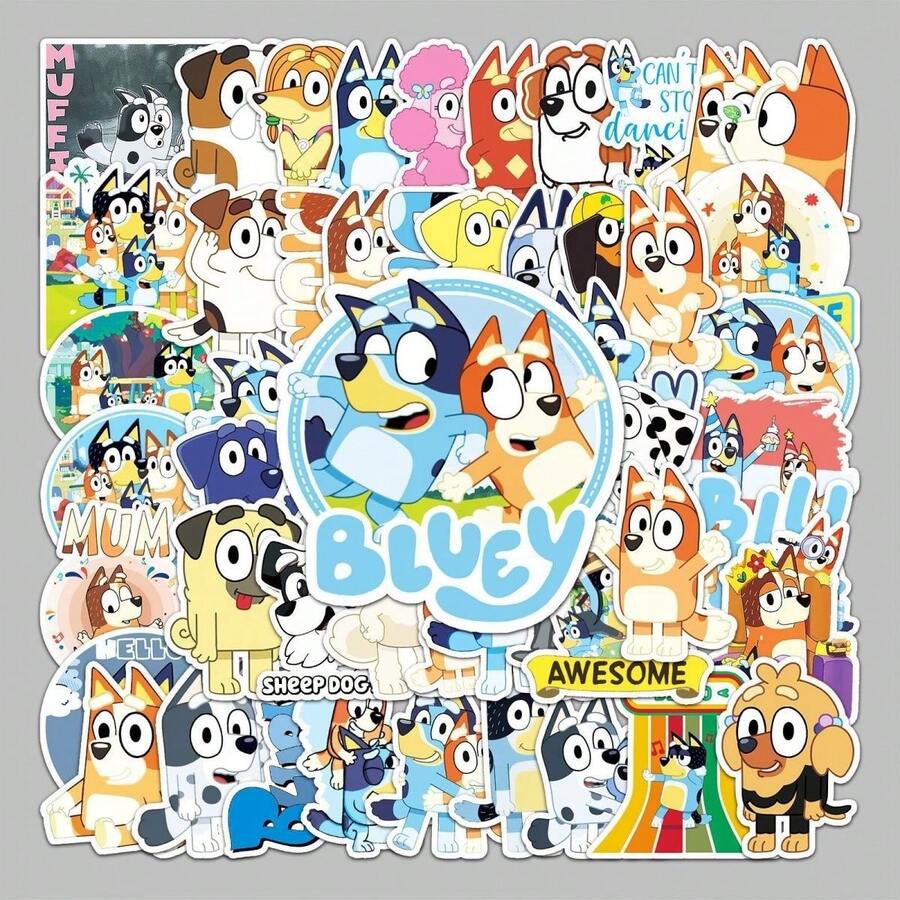 Bluey 50pcs Cartoon Bluey Stickers, Suitable For Laptops, Phones, And ...