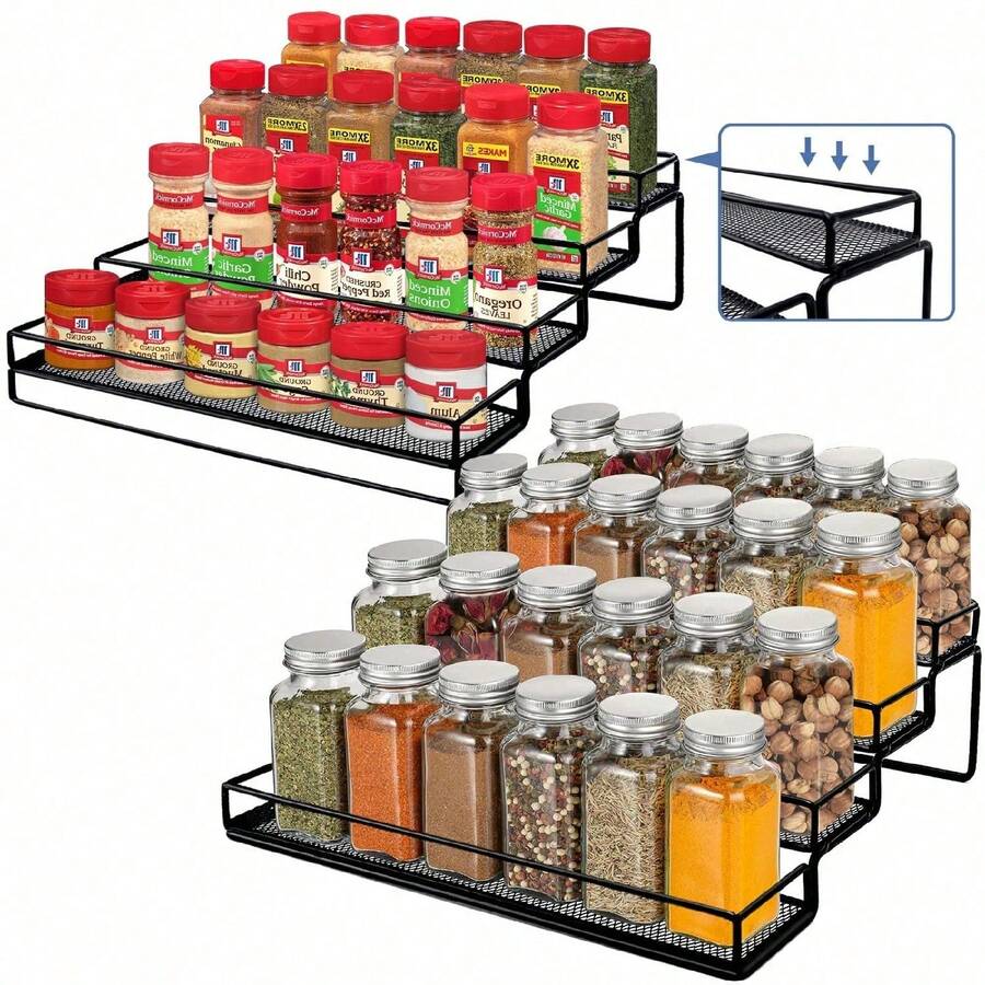 Spice Rack Organizer For Cabinet, 4 Tier Seasoning Organizer ...