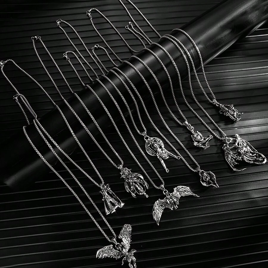 Dark Knight Pendant Necklace - Embrace The Shadows Mysterious Demonic ...
