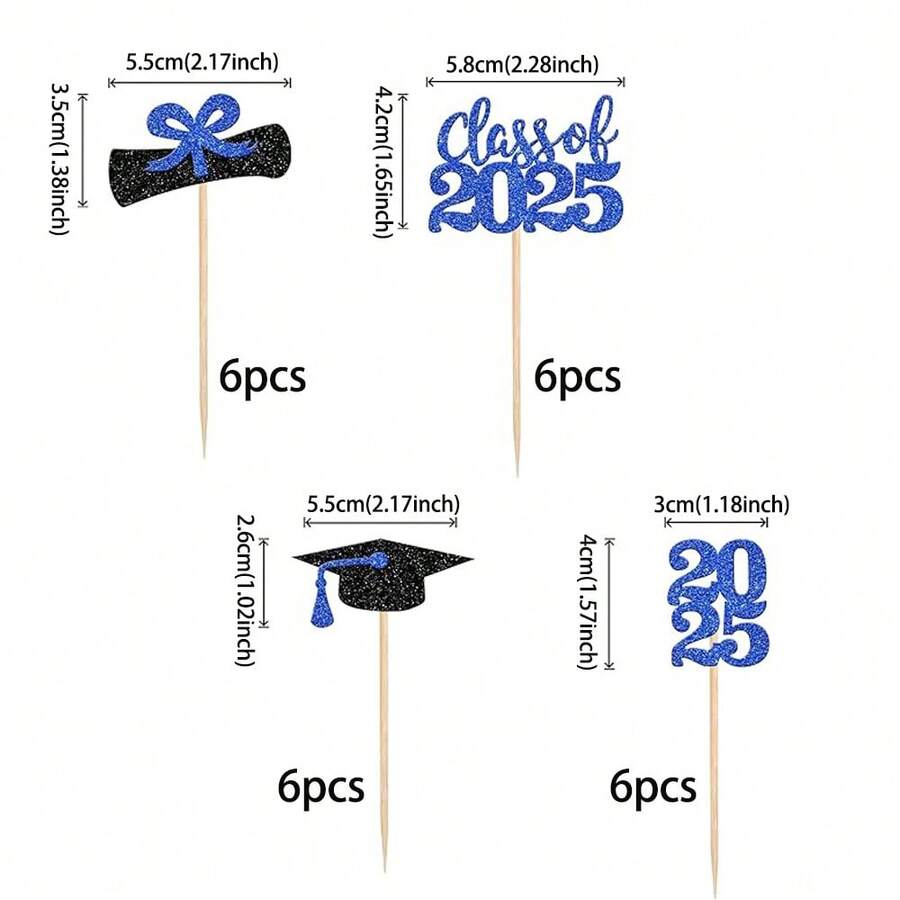 24 pièces Décorations de petits gâteaux avec thème de remise des ...