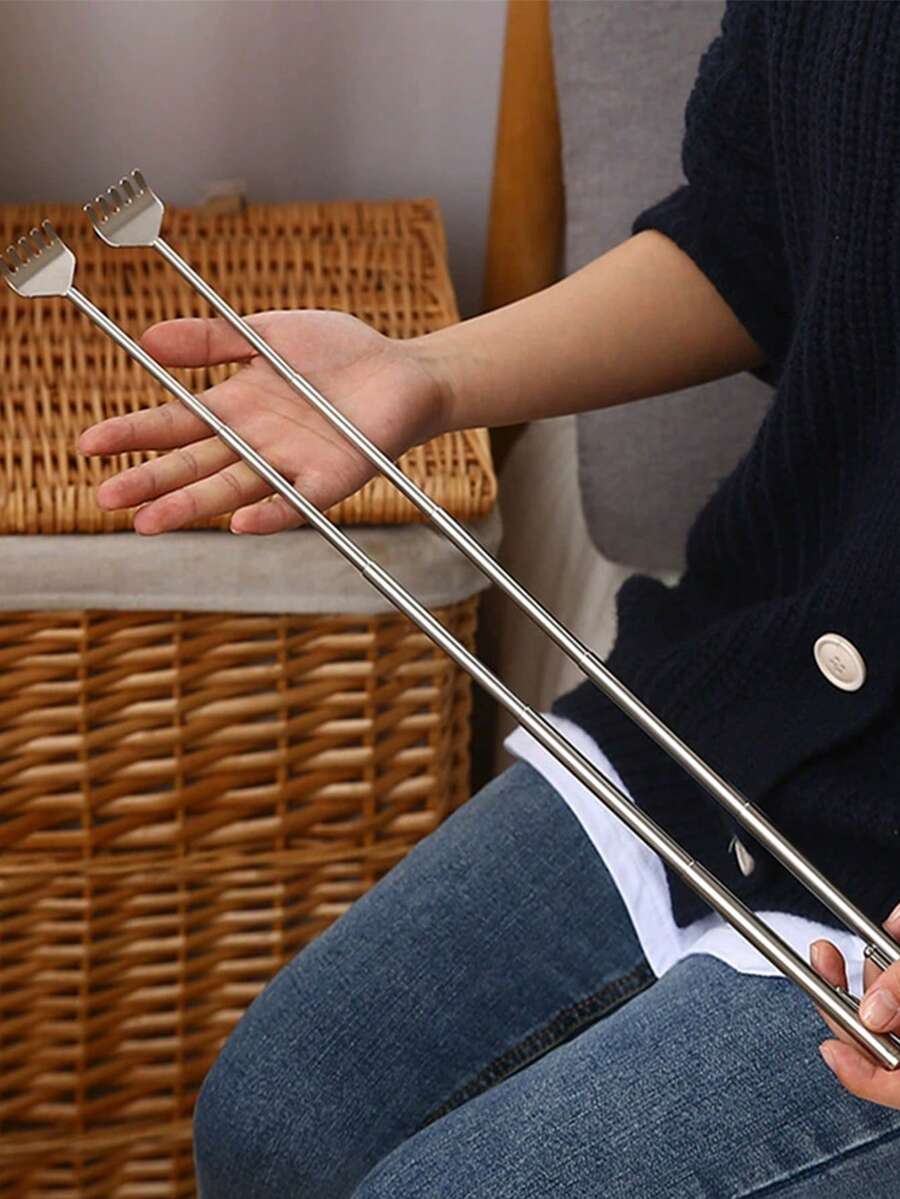 Stainless Steel Pen-Shaped Extendable Back Scratcher Reaching Up To 49 ...