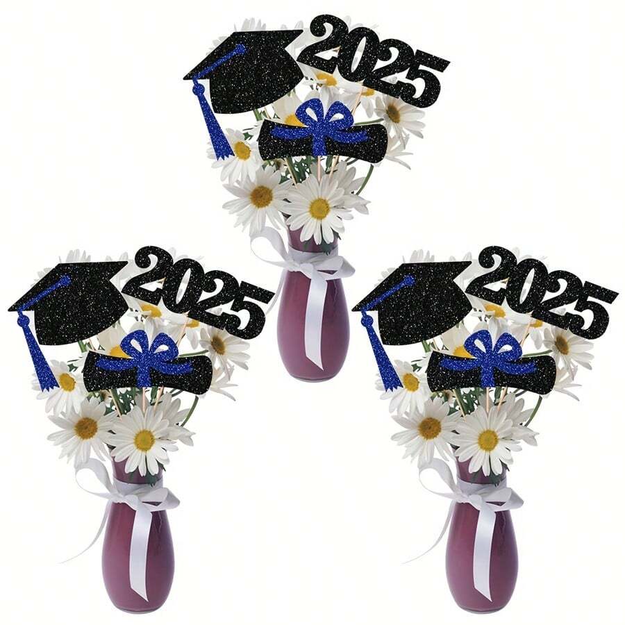 9pcs/3 Sets Graduation Party Tabletop Centerpiece Decor, 2025 ...
