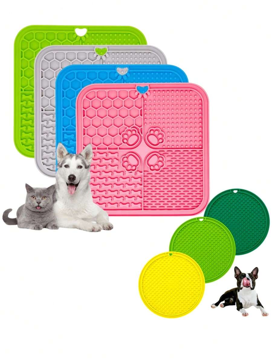 1pc Pet Slow Feeding Mat, Silicone Cat Dog Interactive Lick Pad ...