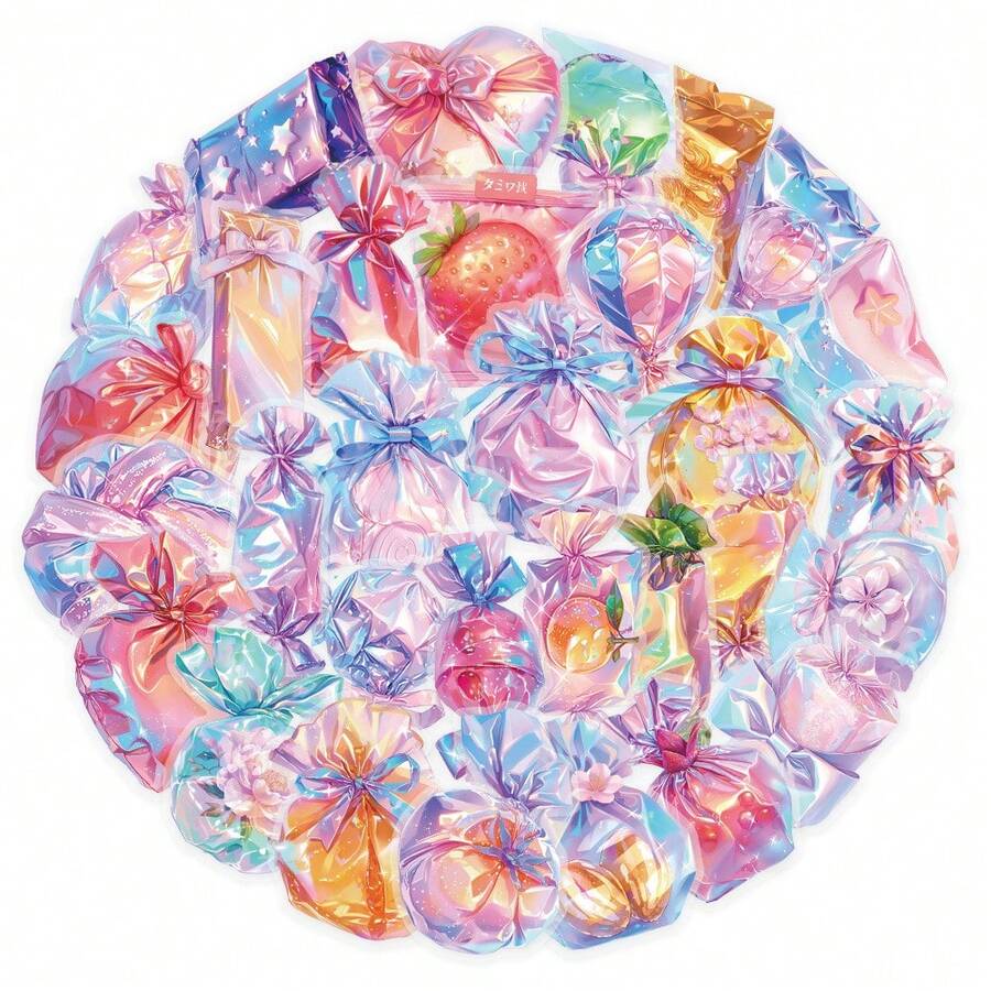 50 Colorful Candy Stickers, Colorful Decorative Water Cups, Desktop ...
