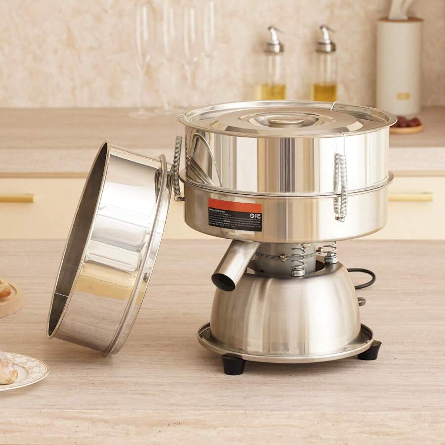 KFFKFF Automatic Electric Vibrating Screen, Stainless Steel Sieving ...