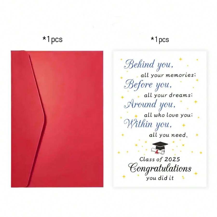 2025 Graduation Greeting Card With Envelope, Featuring Graduation Cap ...