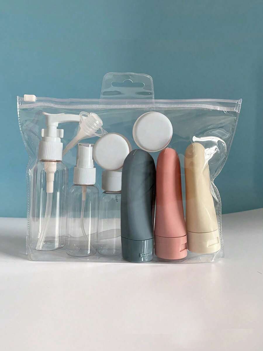 Juego de botellas rellenables para viaje, con atomizador, loción, champú, gel de ducha y tubos ...