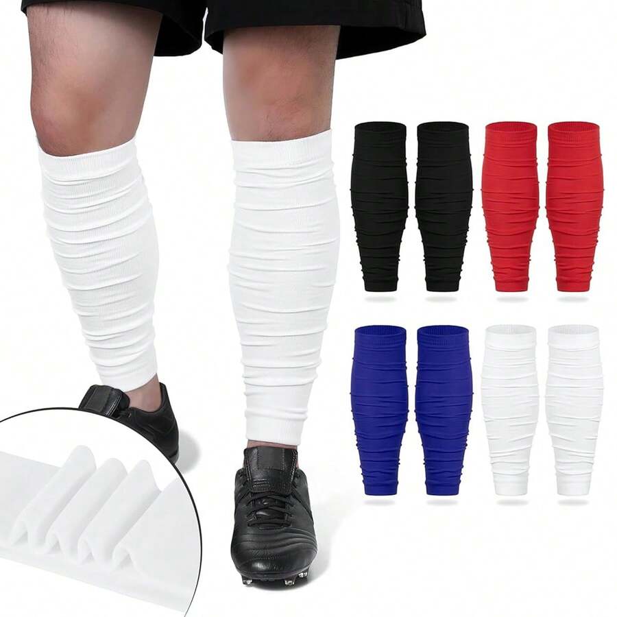 1 Pair Super Long Football/Rugby Leg Sleeves - Manually Pleated Outdoor ...