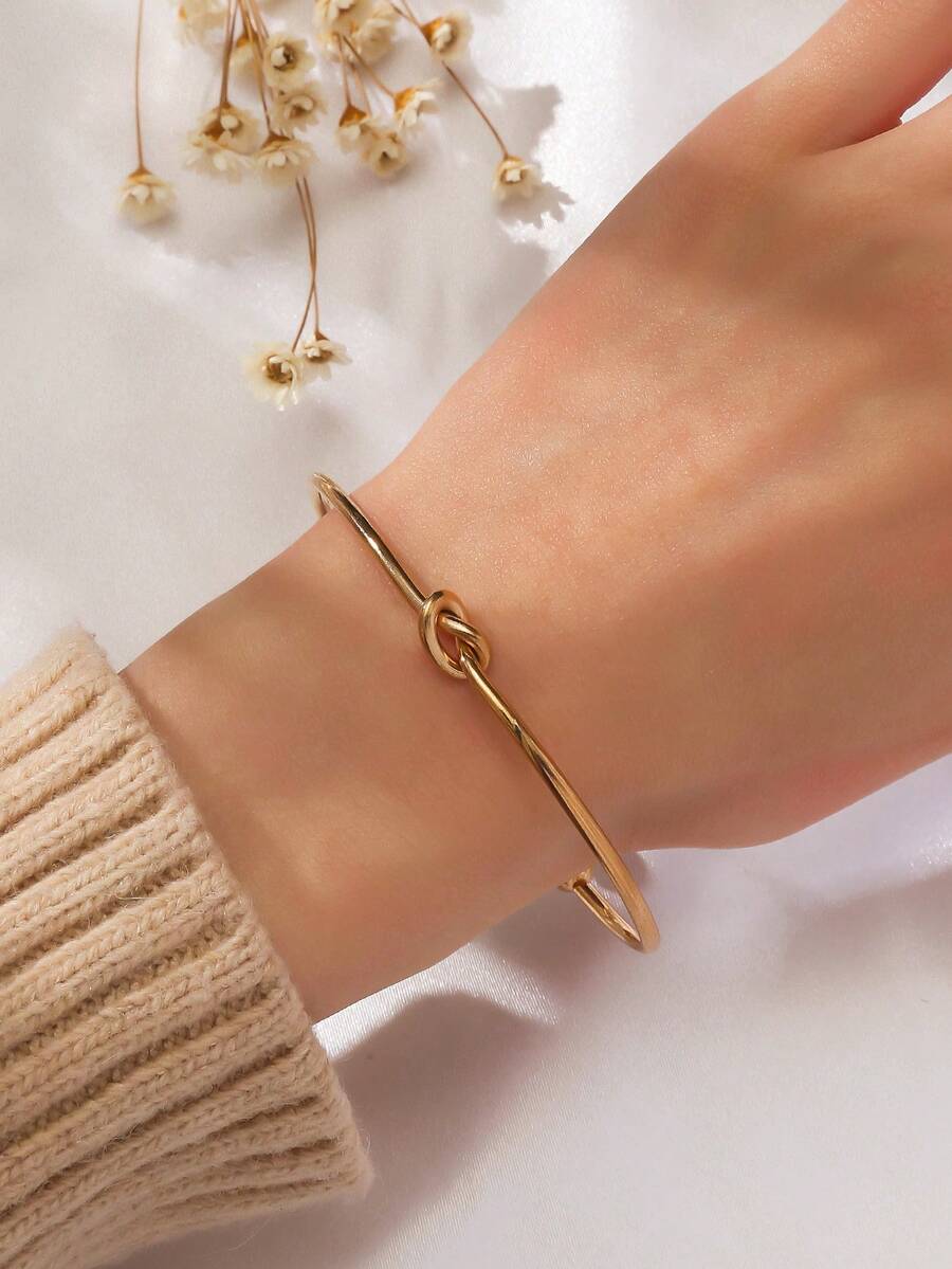 1pc Plain Bangle Bracelet, Minimalist Fashion Luxury Feel Elegant Style For Women | SHEIN USA