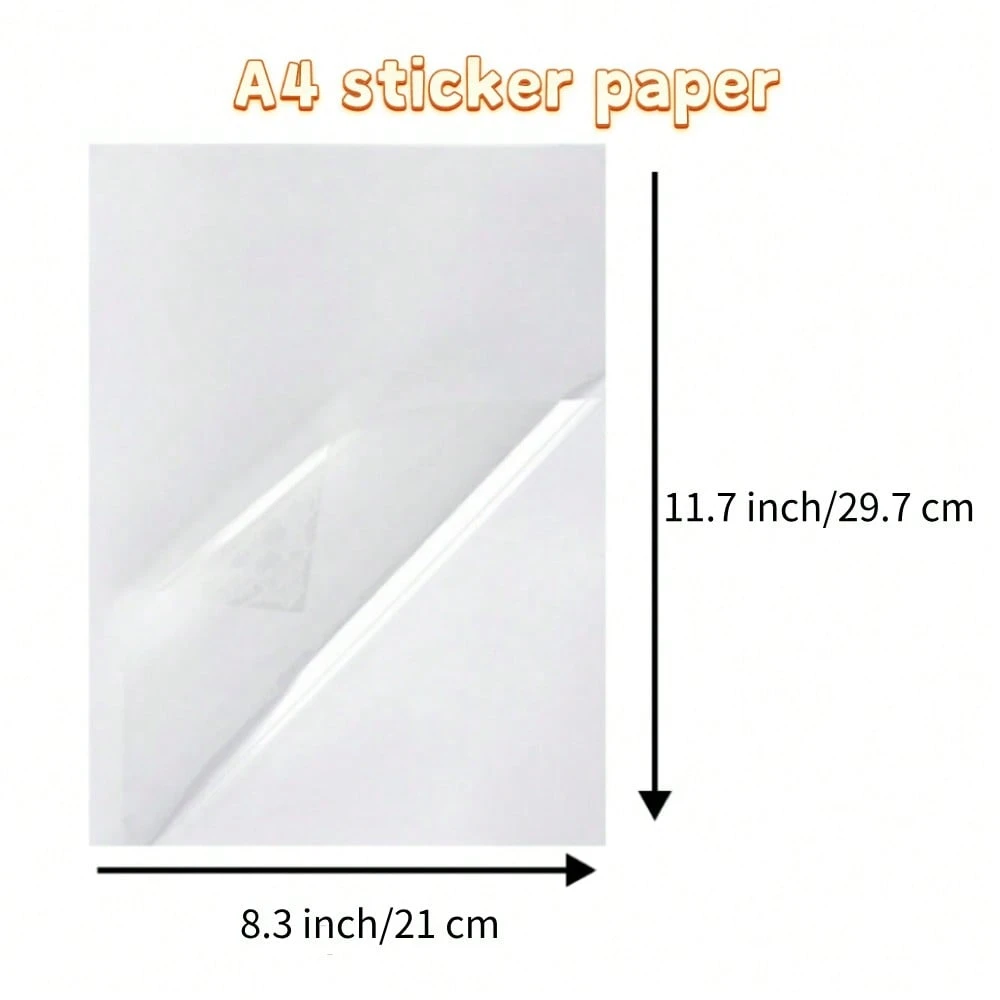 20 Sheets Laser Printer Sticker, 100% Transparent Laser Sticker Paper ...