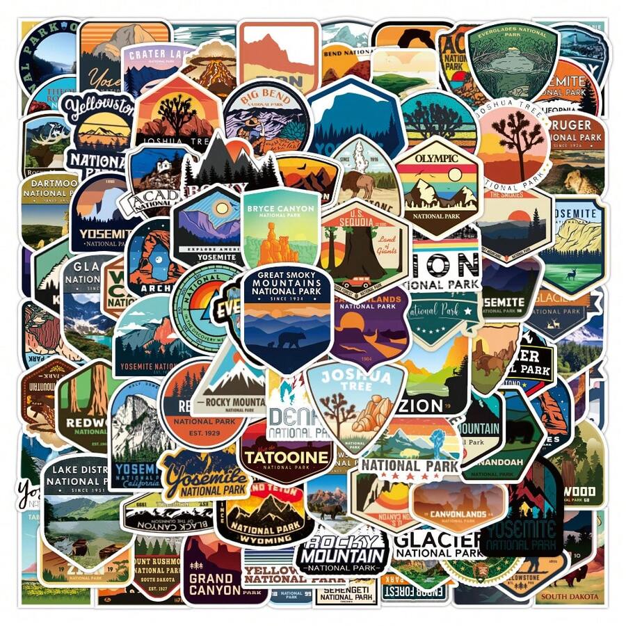100PCS National Park Stickers Vinyl Aesthetics Motivational Stickers ...