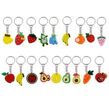 18pcs Cartoon Fruit Keychains, Pineapple, Watermelon, Grape, Strawberry ...
