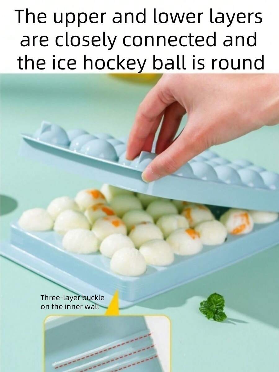 33-Cavity Round Ice Cube Tray, Jelly Pudding Ice Cube Mold, Plastic Ice ...