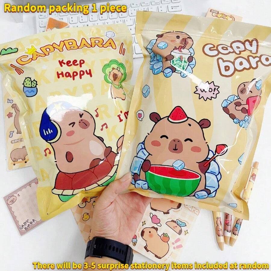 1pc Capybara Stationery Blind Bag, Capybara Themed, Feather-Free ...