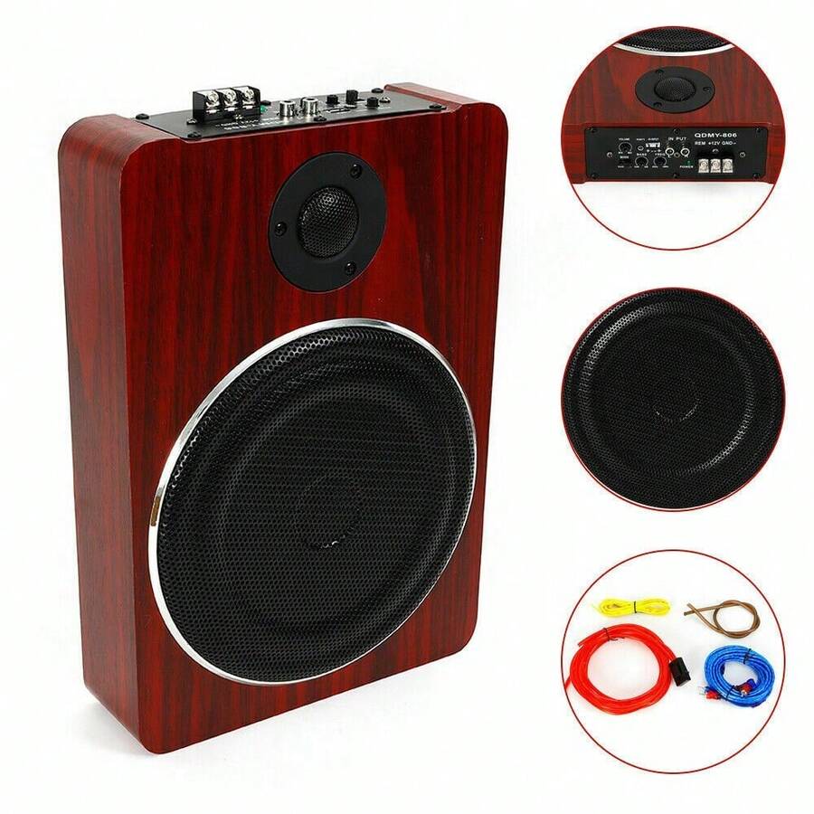 TFCFL 8'' Under-Seat Car Subwoofer Powered Bass Amplifier Slim ...