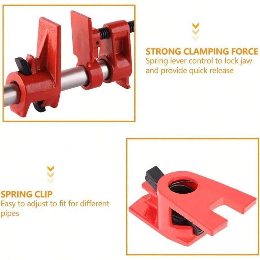 Wood Pipe Clamps 4 Set Wood Carpenters Clamp Set 3 4 Wide Base Iron ...