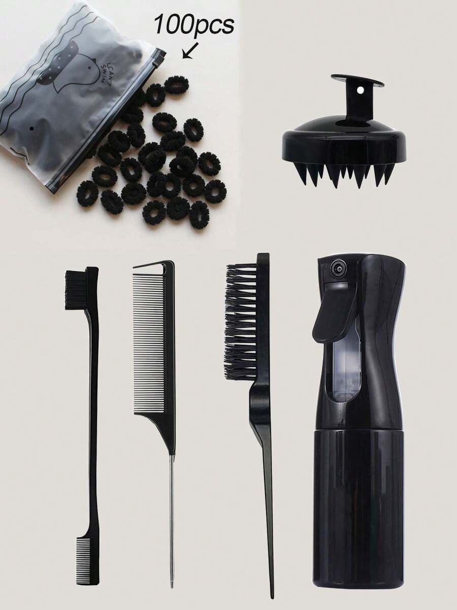 105pcs Hairstyling Tool Set: 100pcs Thick Elastic Hair Ties, 3pcs ...