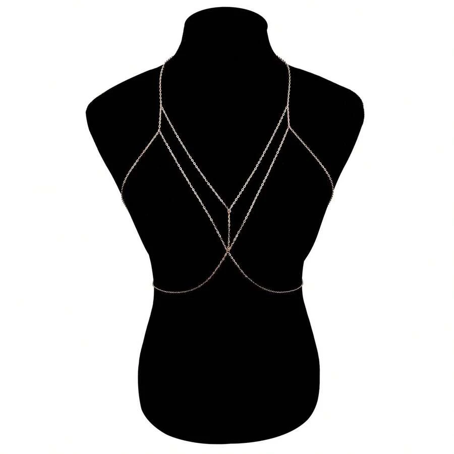 1 Pcs Beach Summer Link Chest Chain Bohemian Style Plain Body Chain For ...