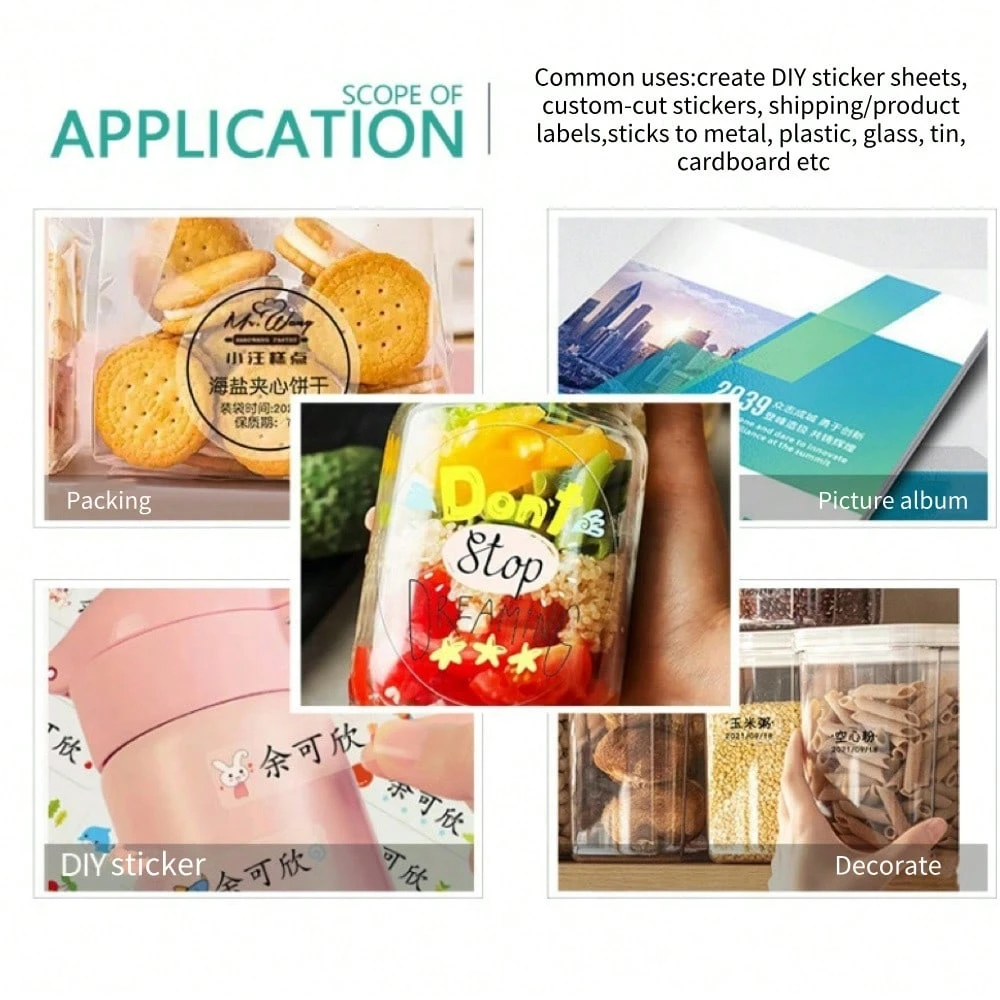 20 Sheets Laser Printer Sticker, 100% Transparent Laser Sticker Paper ...