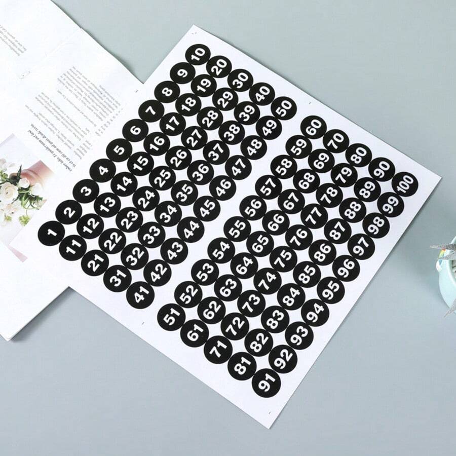 Waterproof Number, Serial Number, Small Sticker, 1-100 Serial Number ...