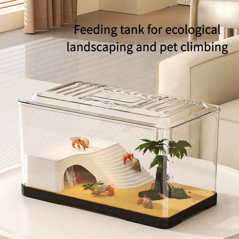 Interactive Reptile Terrarium With Skylight, For Rearing Crabs, Turtles ...