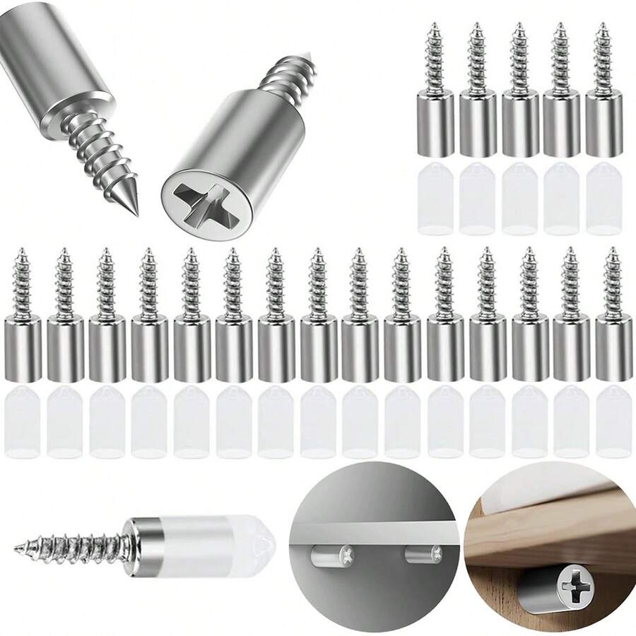20pcs Nickel Plated Self-Tapping Screws, Shelf Support Pins, Shelving ...