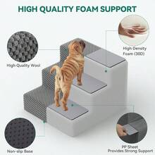 5-Tier Dog Steps For Beds And Couches 24" H Non-Slip Foam Pet Stairs ...