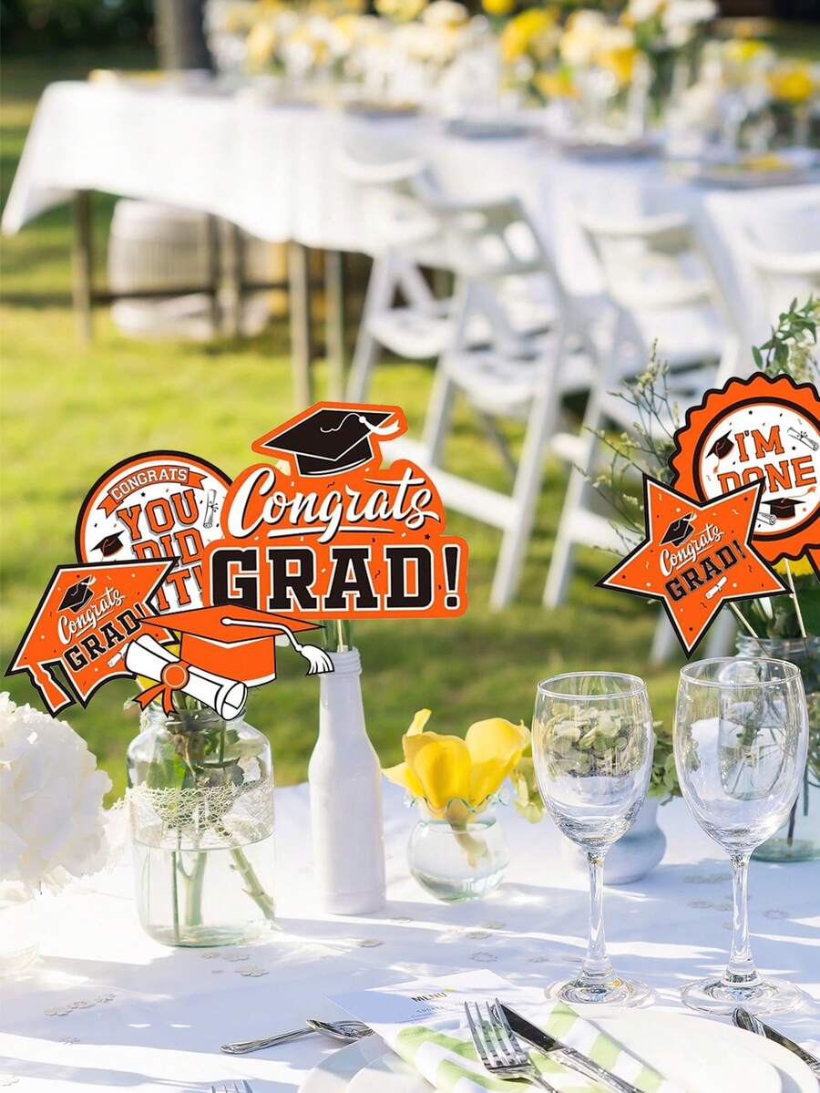 Congrats Grad Table Centerpiece Set For 2025 Graduation Party ...