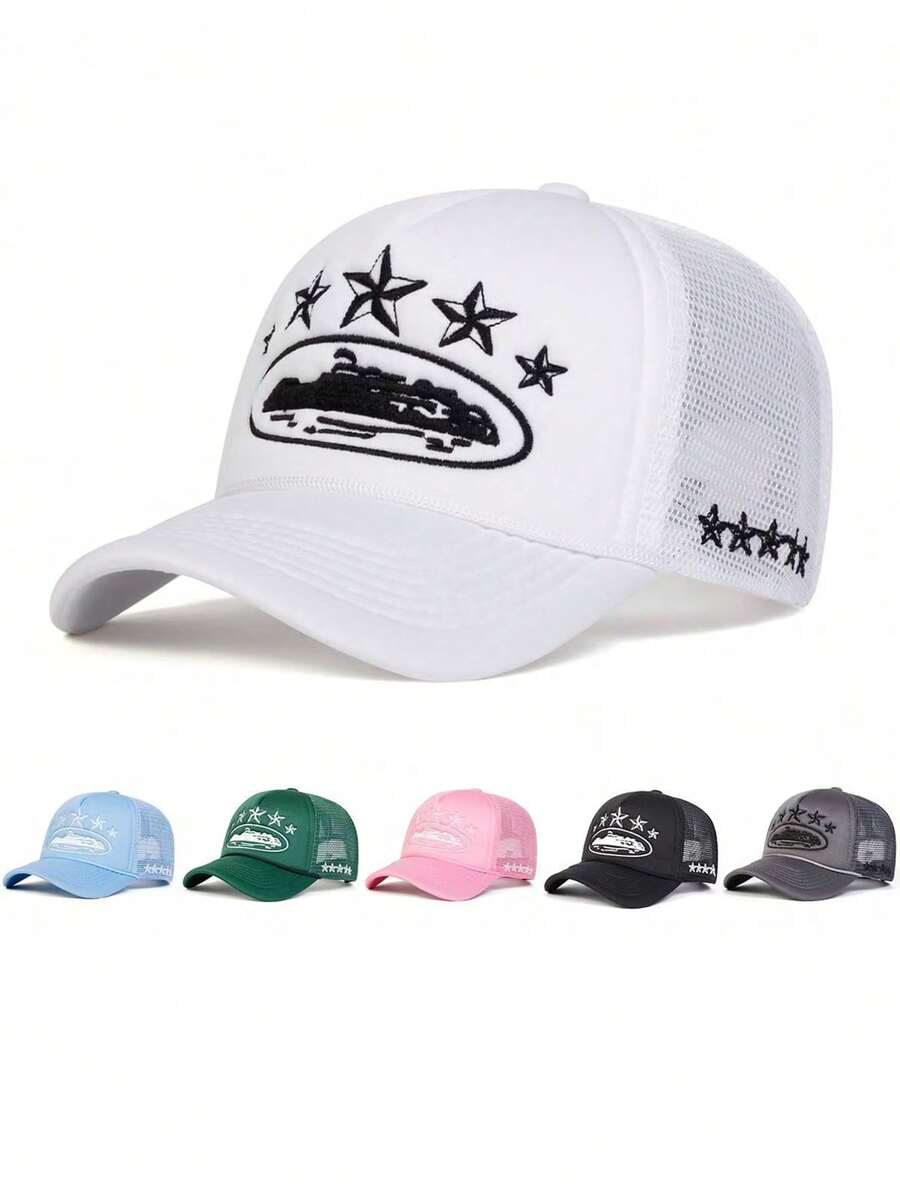 1pc Embroidered 5-Pointed Star Breathable Baseball Cap, Adjustable ...