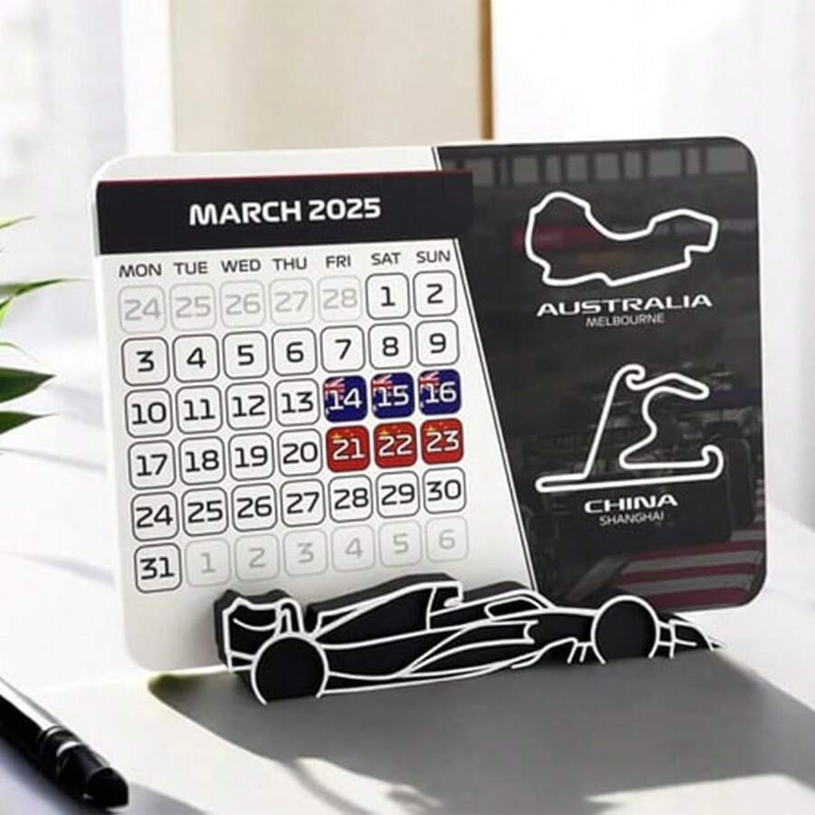 1 Stück F1 2025 Kalender, 2025 Rennkalender, 2025 Schreibtischkalender ...