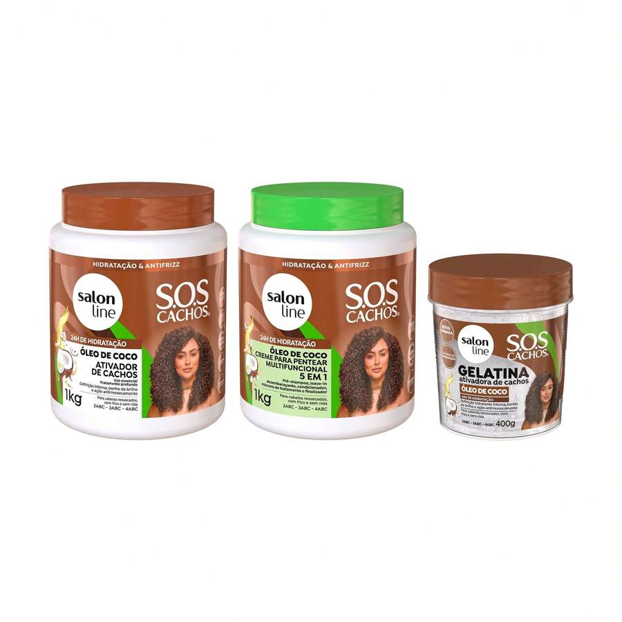 Salon Line SOS Curls Coconut Oil Finishing + Hydration Kit | SHEIN USA