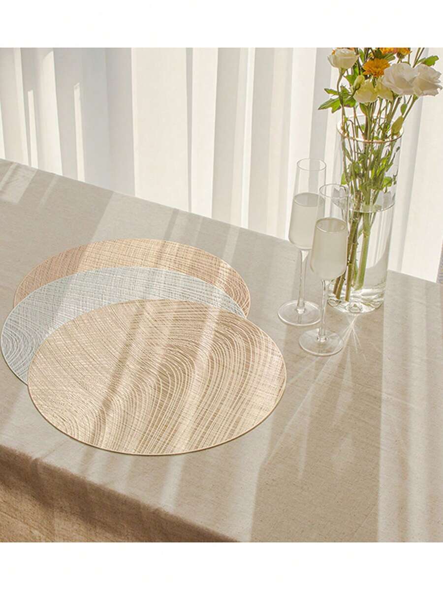 Nordic Minimalist Hollow Placemats, PVC Heat Resistant Round Dining ...