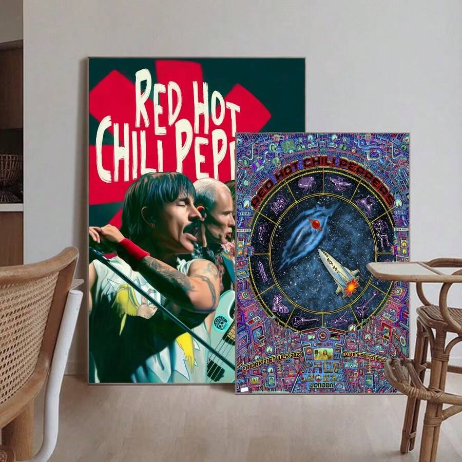 1PC Popular Rock Band Decorative Painting R-Red Hot-Chili Peppers Anime ...