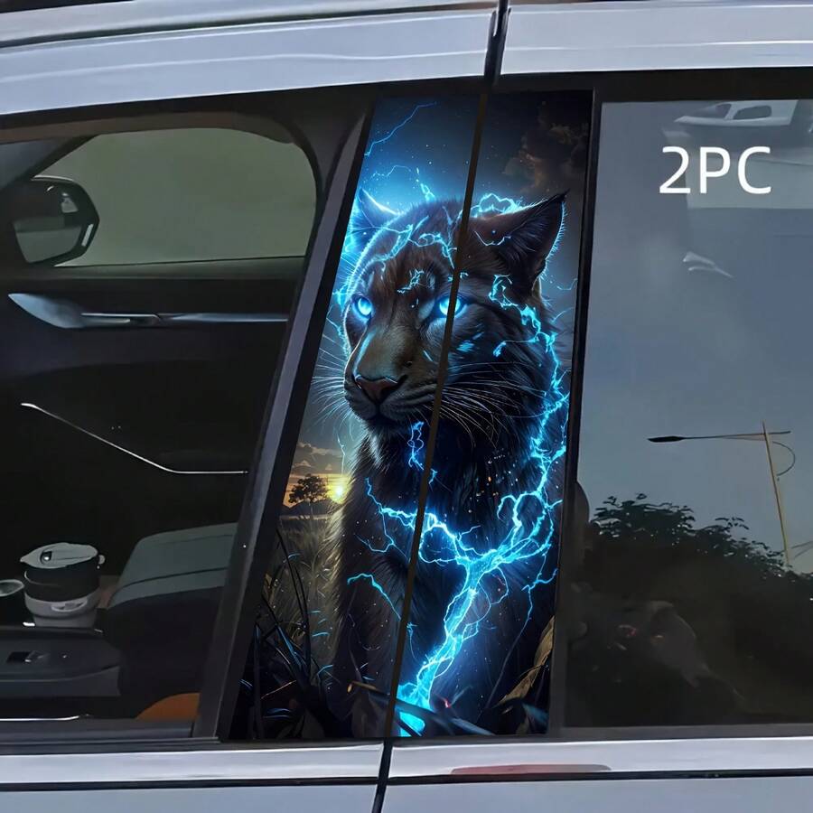 2 Packs Lightning Vinyl Car B-Pillar Stickers, Glossy Finish ...