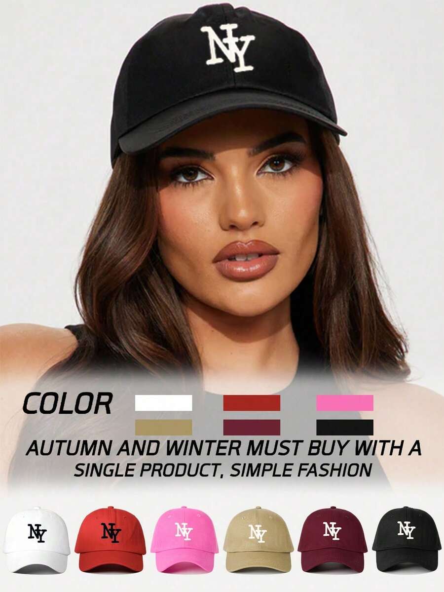 Embroidered NY Baseball Cap, Adjustable Outdoor Sun Hat For Spring ...