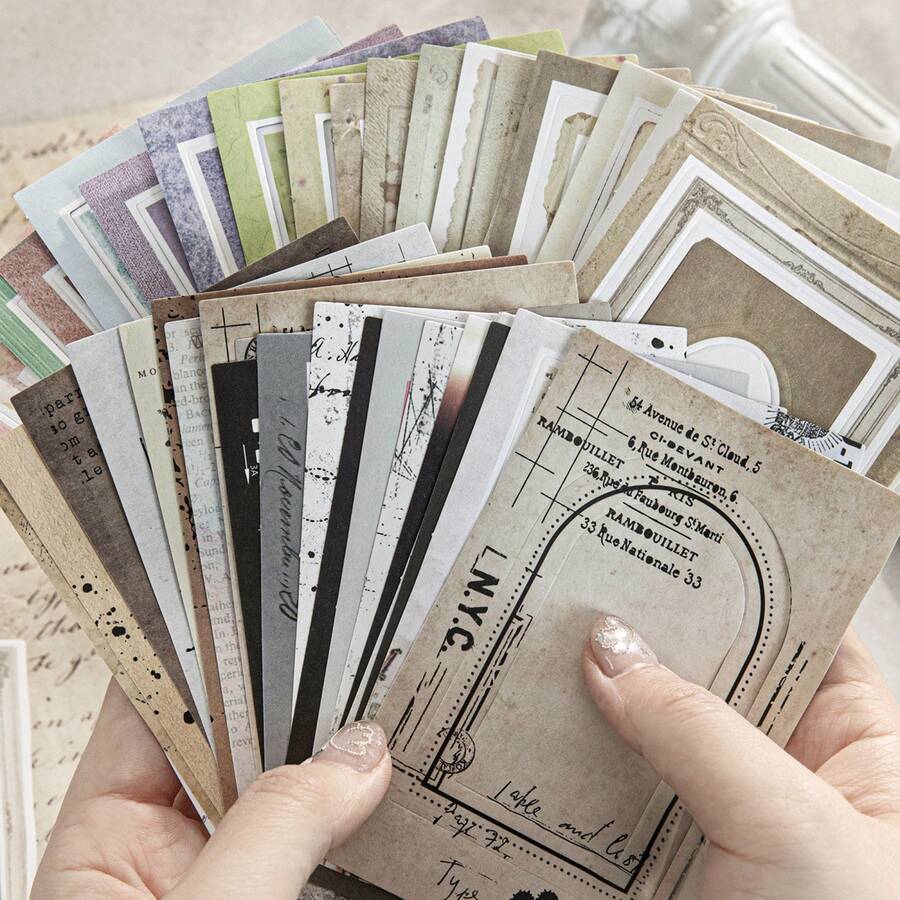 1 Set Of 10pcs Heart-Fluttering Retro Border Stickers, Scrapbooking ...