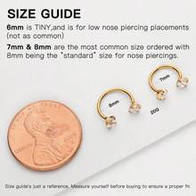 KUTLAN 20G(0.8mm) Titanium Horseshoe Ring(Free Ball Holder) Internally ...