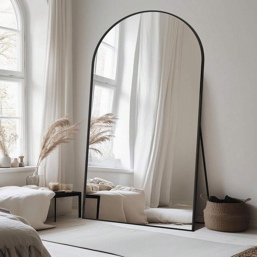 Antok Full Length Mirror, Oversized Floor Mirror, Arched Full Body ...